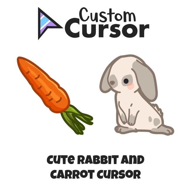 Cute Rabbit and Carrot cursor – Custom Cursor