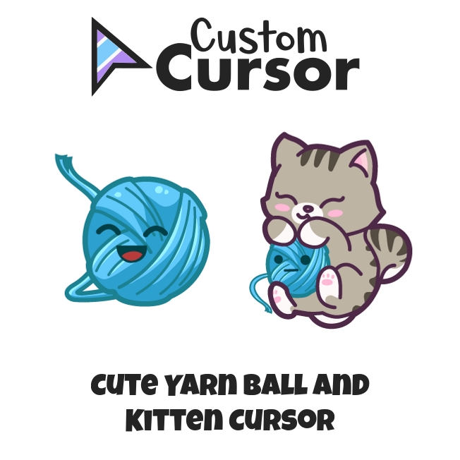 Cute Yarn Ball and Kitten cursor – Custom Cursor