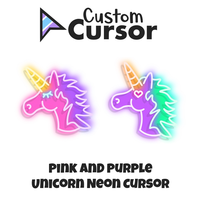 Pink and Purple Unicorn Neon cursor – Custom Cursor