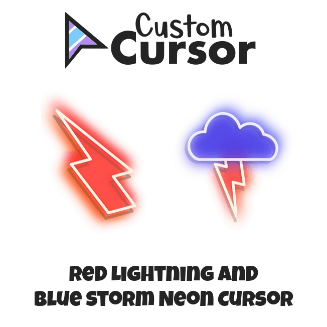 Neon Red Lightning and Blue Storm Cloud cursor – Custom Cursor