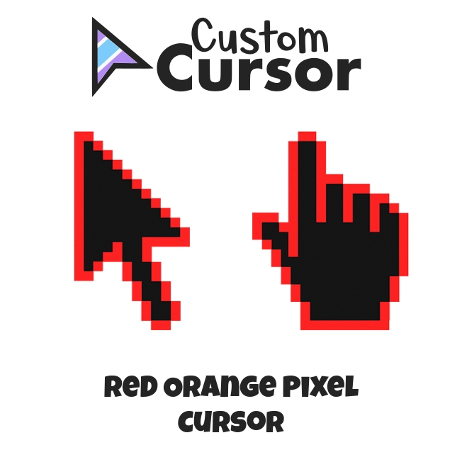 Red Orange Pixel cursor – Custom Cursor