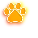 Orange Corgi Dog and Paw Neon cursor – Custom Cursor browser extension
