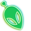 Green Alien and Purple UFO Neon cursor – Custom Cursor browser extension