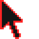 Red Orange Pixel cursor – Custom Cursor browser extension