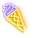 Purplish Yellow and Colourful Ice Cream Neon cursor – Custom Cursor browser extension