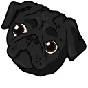 Black Pug Dog cursor – Custom Cursor browser extension