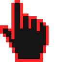 Red Orange Pixel cursor – Custom Cursor browser extension