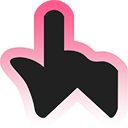 Black & Ghosty Pink cursor – Custom Cursor browser extension