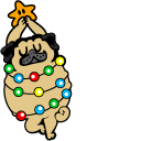 Cute Christmas Tree Pug cursor – Custom Cursor browser extension