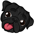Black Pug Dog cursor – Custom Cursor browser extension