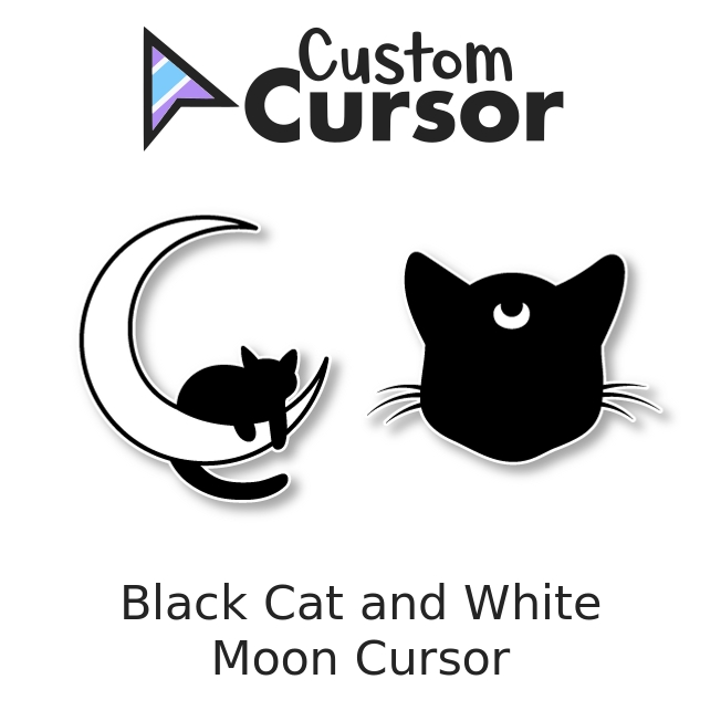 Black Cat and White Moon cursor – Custom Cursor