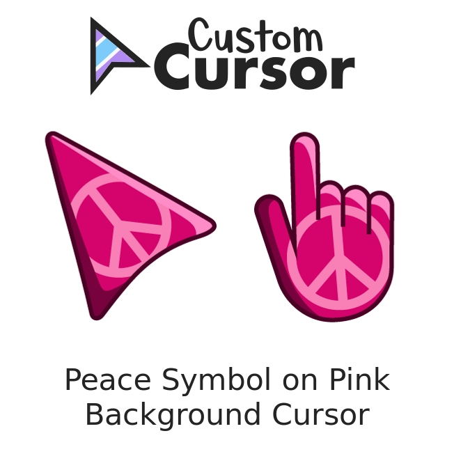 Peace Symbol on Pink Background cursor – Custom Cursor
