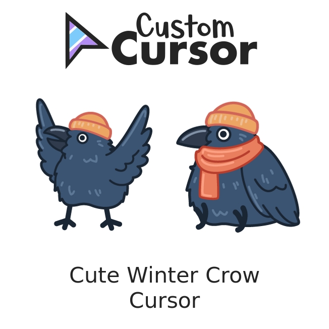 Cute Winter Crow cursor – Custom Cursor