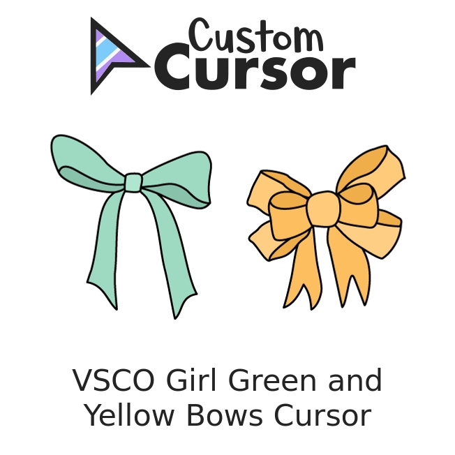 VSCO Girl Green and Yellow Bows курсор пак – Custom Cursor