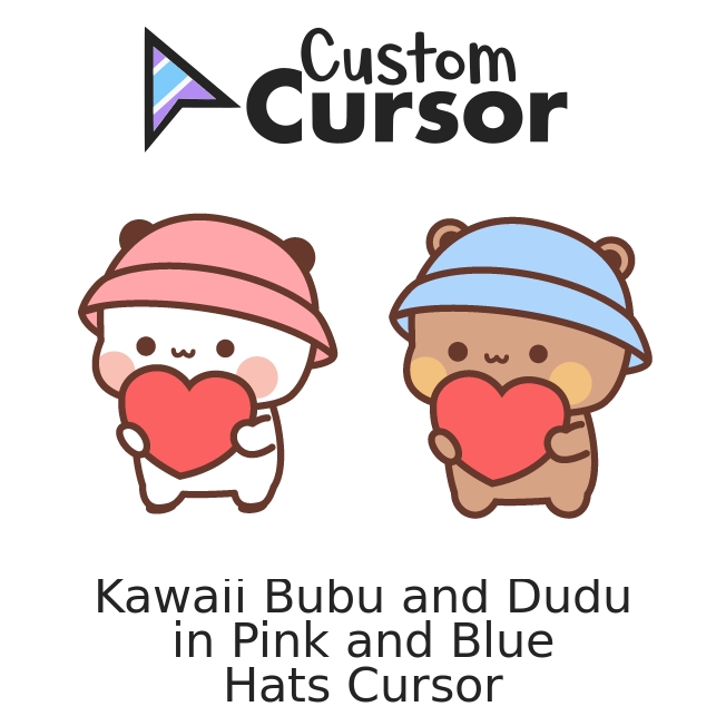 Kawaii Bubu et Dudu en Сhapeaux Roses et Bleus Curseur – Custom Cursor
