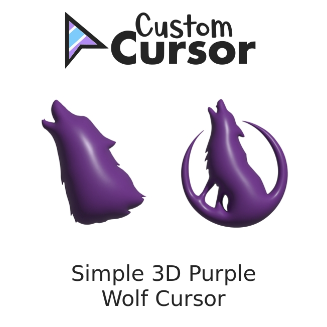 Simple 3D Lobo Púrpura cursor – Custom Cursor