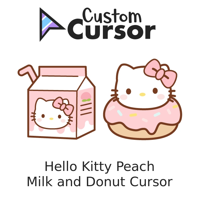 Hello Kitty Peach Milk and Donut cursor – Custom Cursor