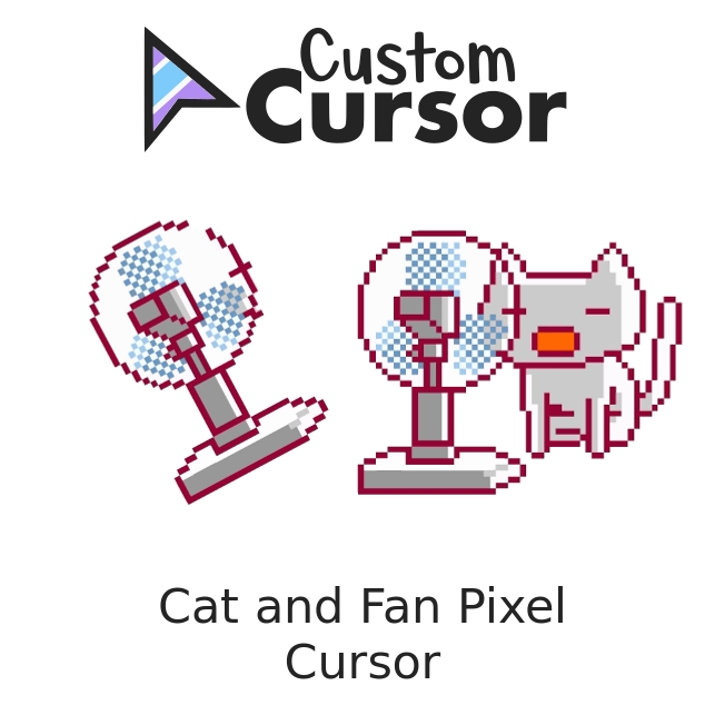 Cat and Fan Pixel cursor – Custom Cursor