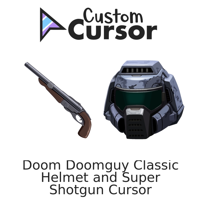Doom Doomguy Classic Helmet and Super Shotgun курсор пак – Custom Cursor