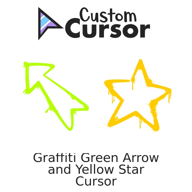 Graffiti Green Arrow and Yellow Star cursor – Custom Cursor
