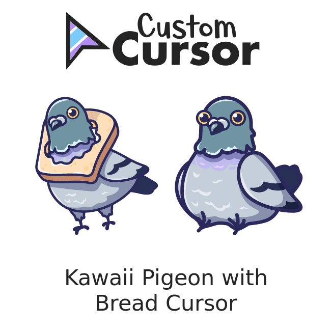 Kawaii Pigeon with Bread cursor – Custom Cursor