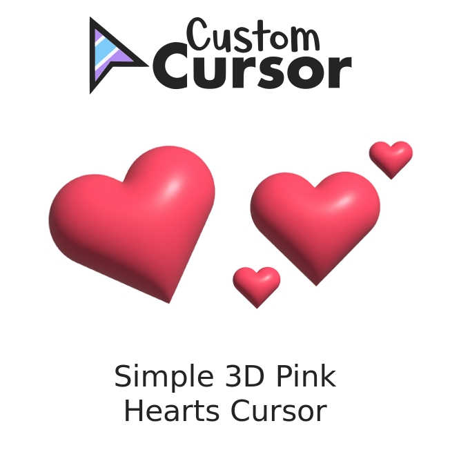 Simple 3D Cœurs Roses Curseur – Custom Cursor Simple 3D Cœurs Roses Curseur – Custom Cursor