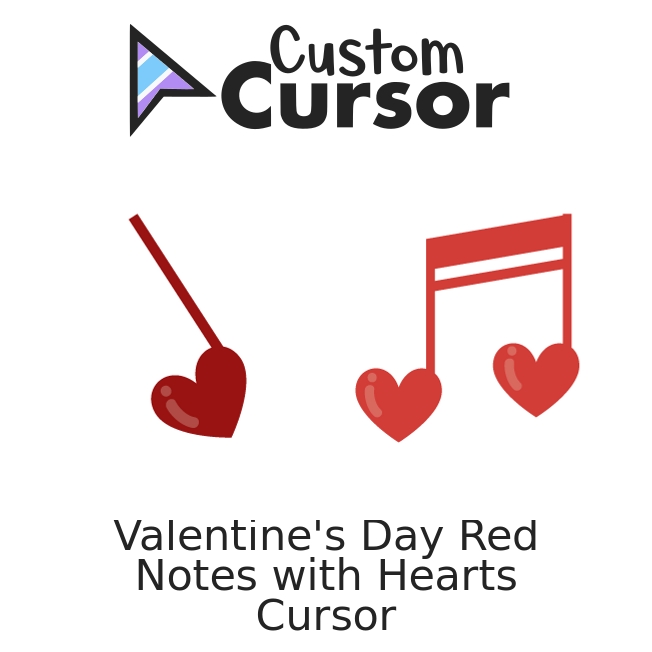 Valentine's Day Red Notes with Hearts cursor – Custom Cursor