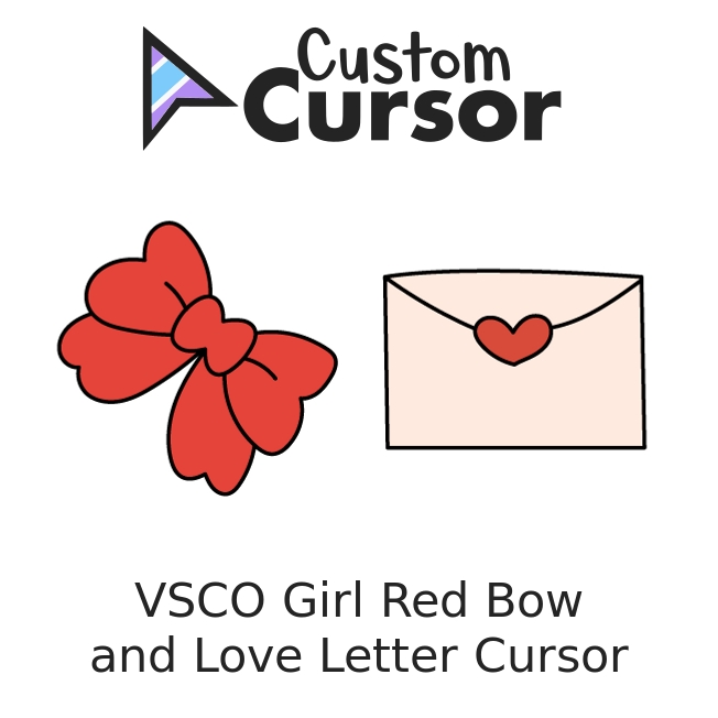VSCO Girl Red Bow and Love Letter cursor – Custom Cursor