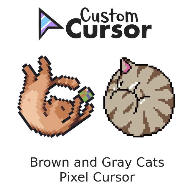 Brown and Gray Cats Pixel cursor – Custom Cursor