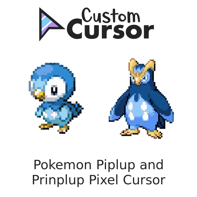Pokemon Piplup and Prinplup Pixel cursor – Custom Cursor
