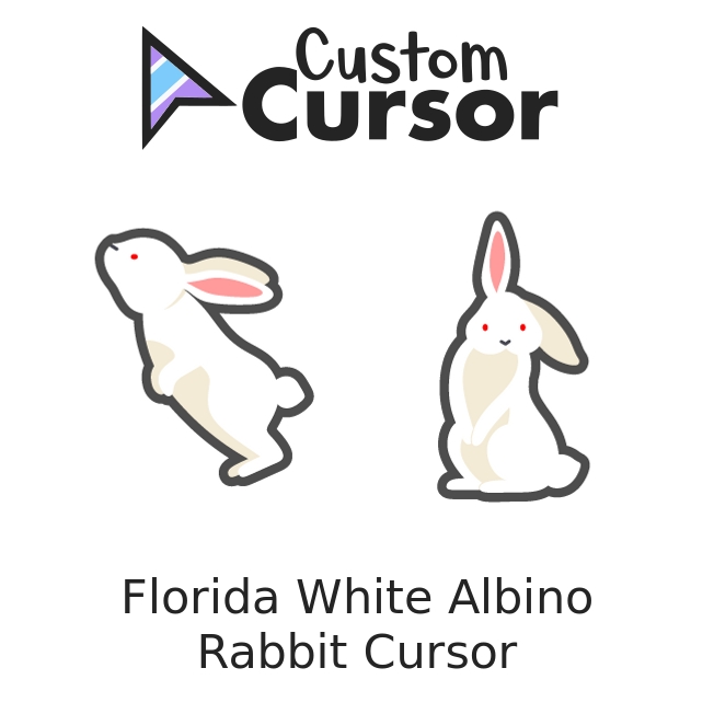 Florida White Albino Rabbit cursor – Custom Cursor