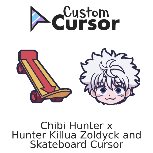 Chibi Hunter x Hunter Killua Zoldyck and Skateboard cursor – Custom Cursor
