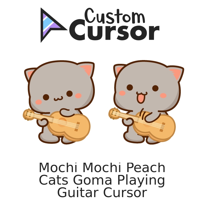 Mochi Mochi Peach Cats Goma Playing Guitar cursor – Custom Cursor
