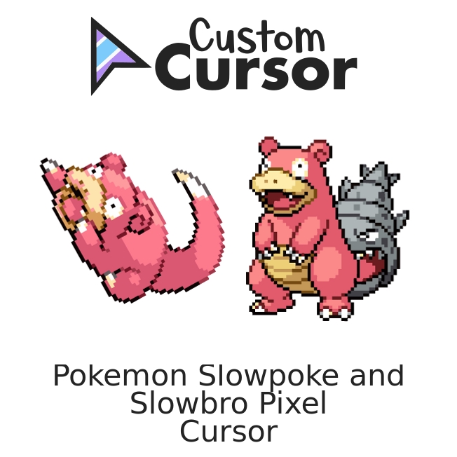 Pokemon Slowpoke and Slowbro Pixel cursor – Custom Cursor