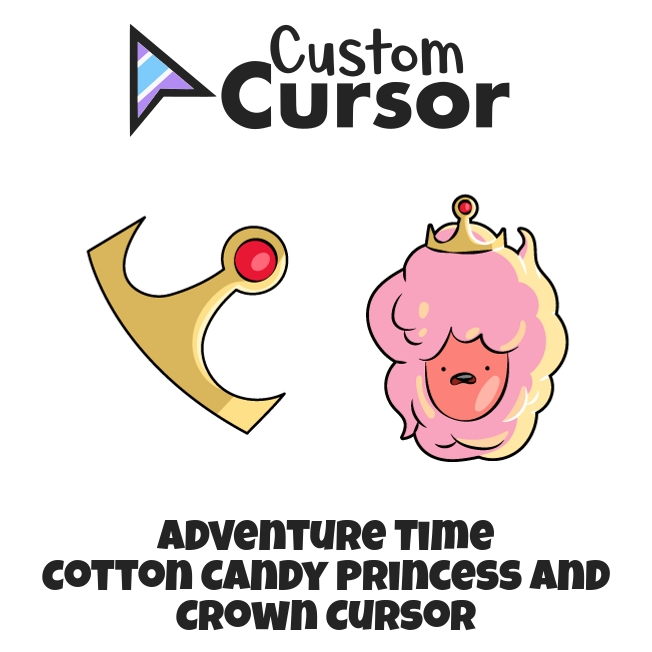 Adventure Time Cotton Candy Princess and Crown cursor – Custom Cursor