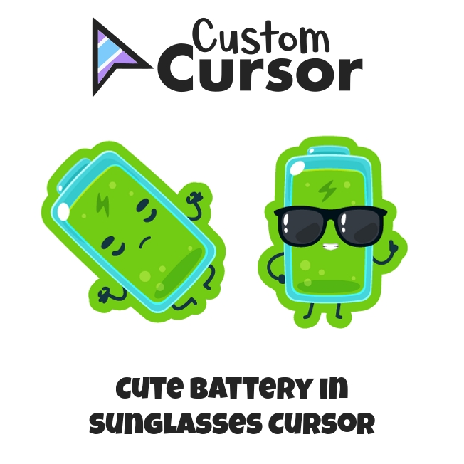 Cute Battery in Sunglasses cursor – Custom Cursor