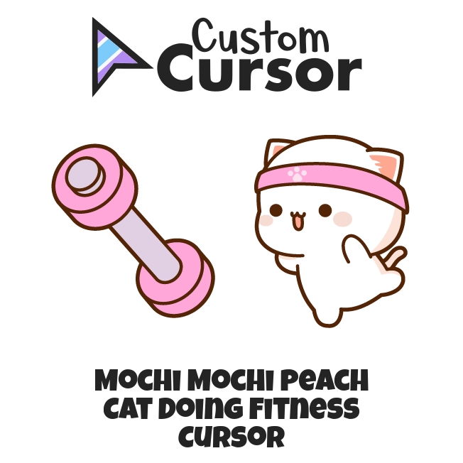 Mochi Mochi Peach Cat Doing Fitness cursor – Custom Cursor