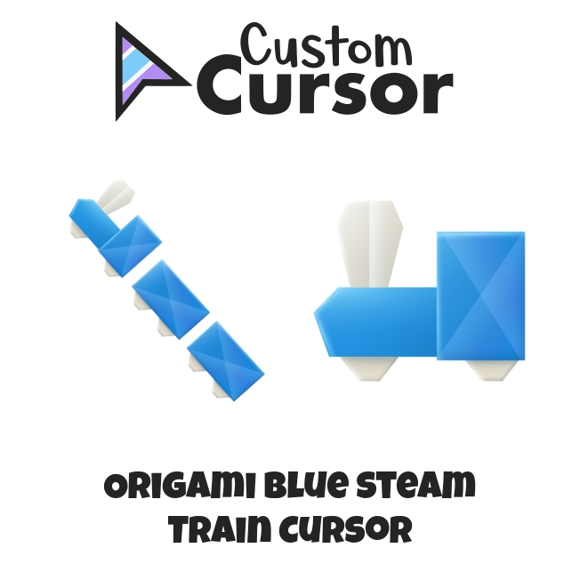 Origami Blue Steam Train cursor – Custom Cursor