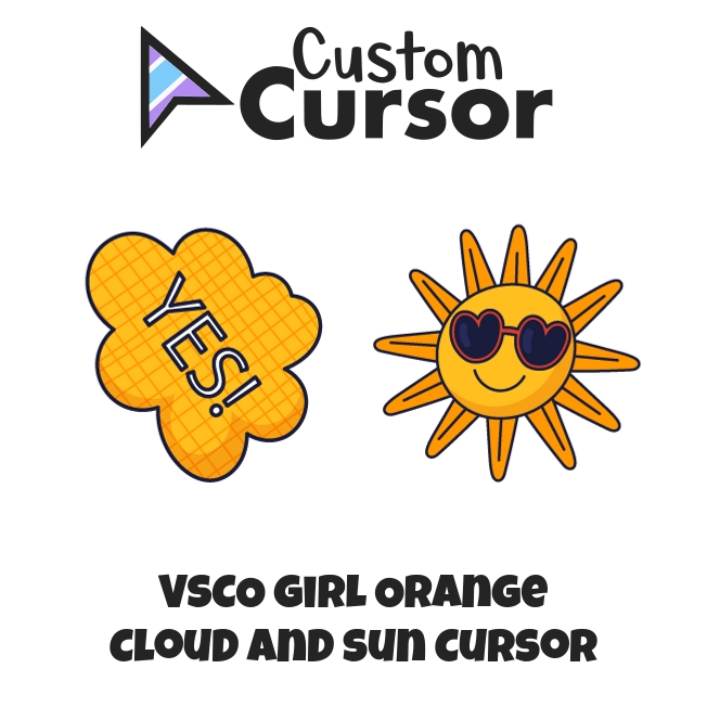 VSCO Girl Orange Cloud and Sun cursor – Custom Cursor