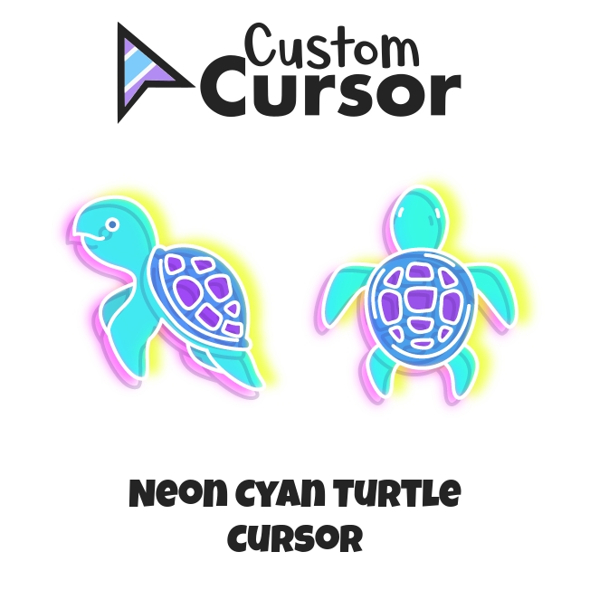 Neon Cyan Turtle cursor – Custom Cursor