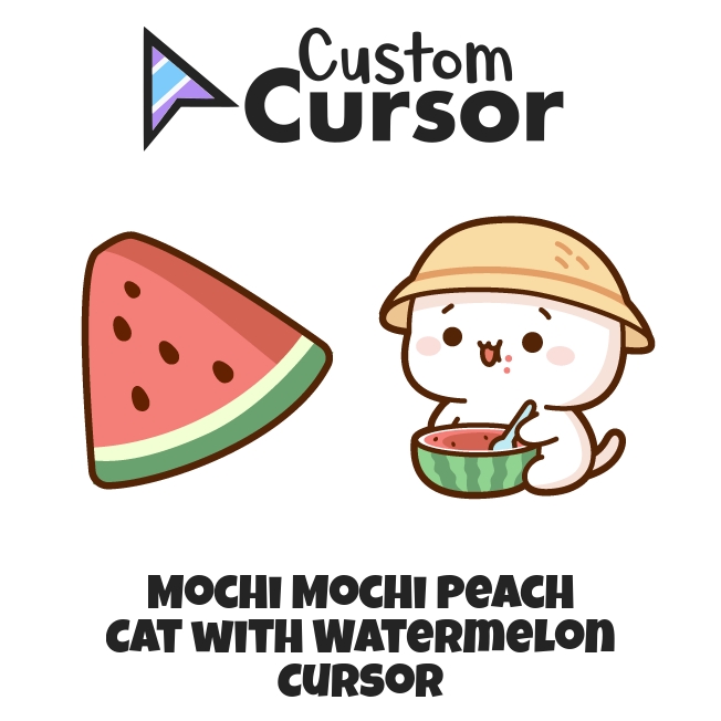 Mochi Mochi Peach Cat with Watermelon cursor – Custom Cursor