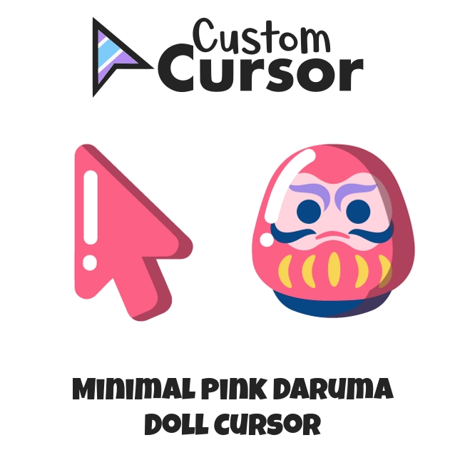 Minimal Pink Daruma Doll cursor – Custom Cursor