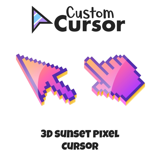 3D Sunset Pixel cursor – Custom Cursor