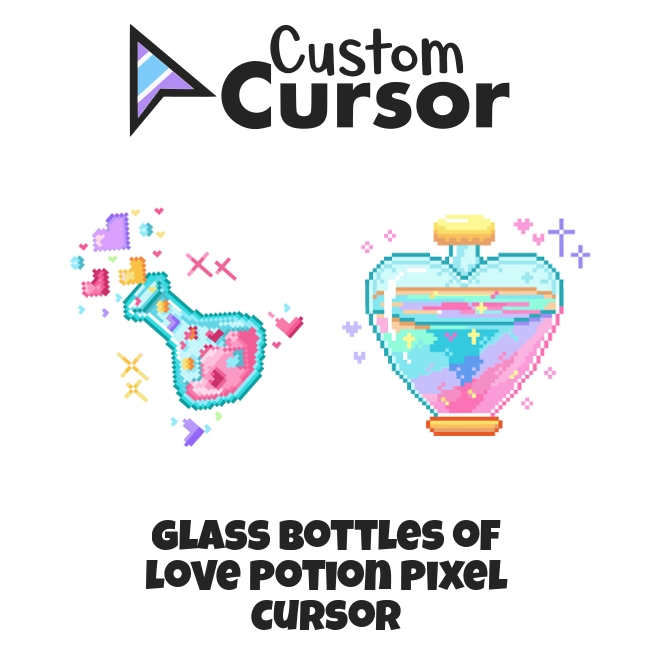 Glass Bottles of Love Potion Pixel cursor – Custom Cursor