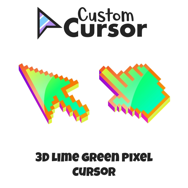 3D Verde Lima Pixel cursor – Custom Cursor