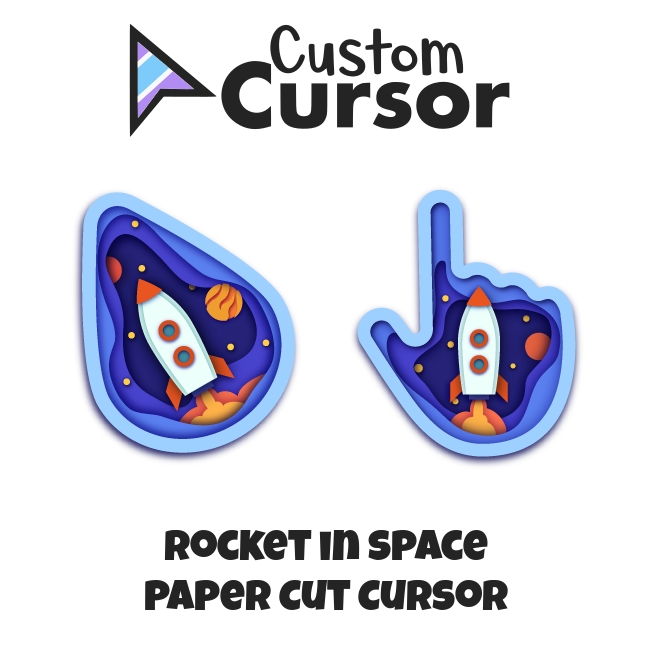 Rocket in Space Paper Cut cursor – Custom Cursor