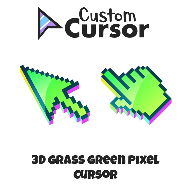 3D Grass Green Pixel cursor – Custom Cursor