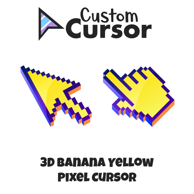 3D Banana Yellow Pixel cursor – Custom Cursor