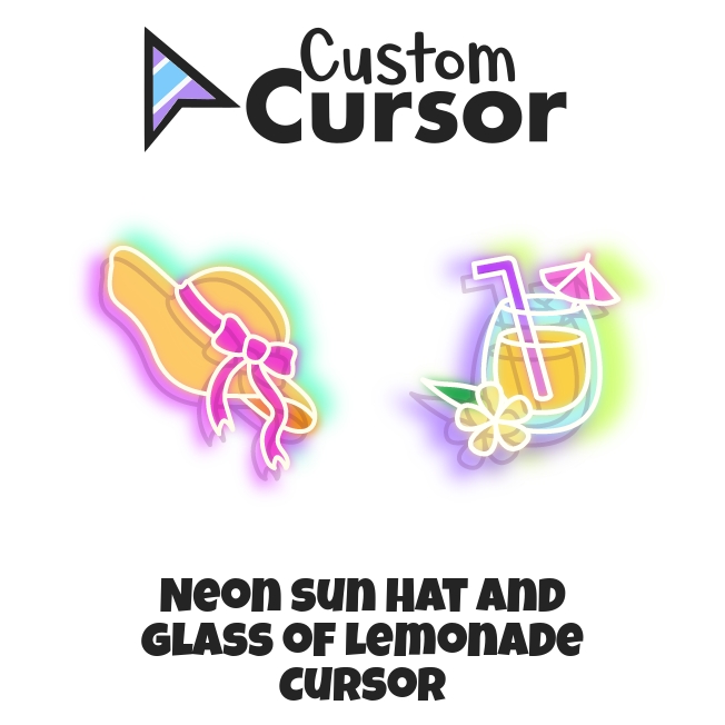 Neon Sun Hat and Glass of Lemonade cursor – Custom Cursor