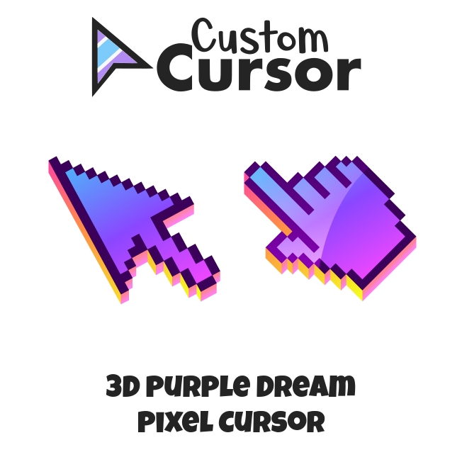 3D Purple Dream Pixel cursor – Custom Cursor
